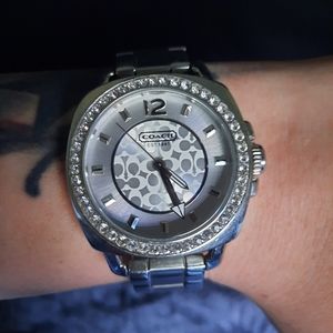 Coach | Accessories | Stainless Steel Coach Watch With Crystal Bezel ...